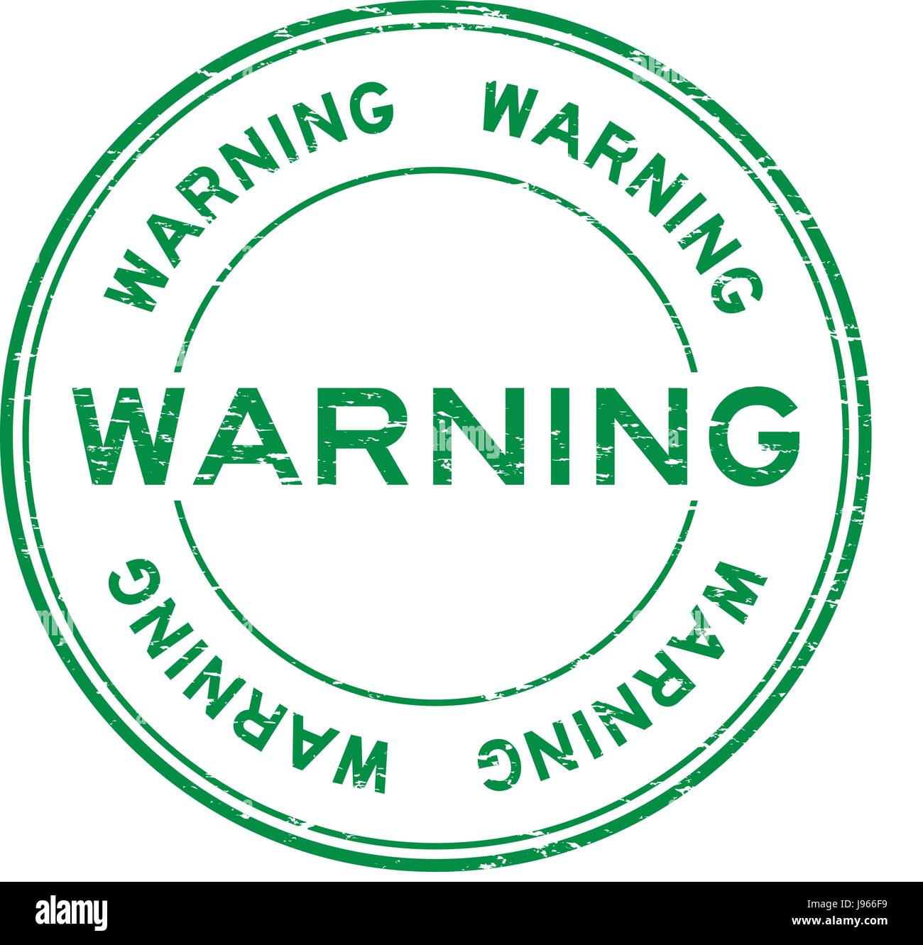 Grunge green warning rubber seal stamp on white background Stock Vector ...