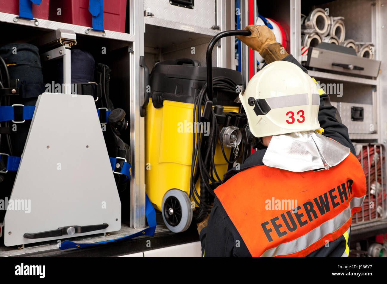 fire brigade, fireman, protective clothing, fire engine, fire station ...