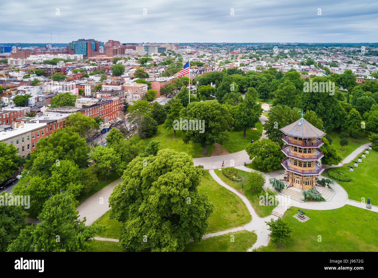 View of the pagoda at Patterson Park, in Baltimore, Maryland Stock ...