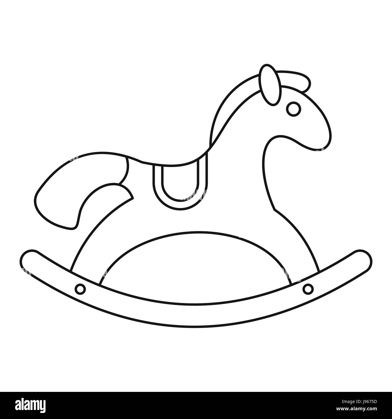 Riding rocking horse Black and White Stock Photos & Images - Alamy