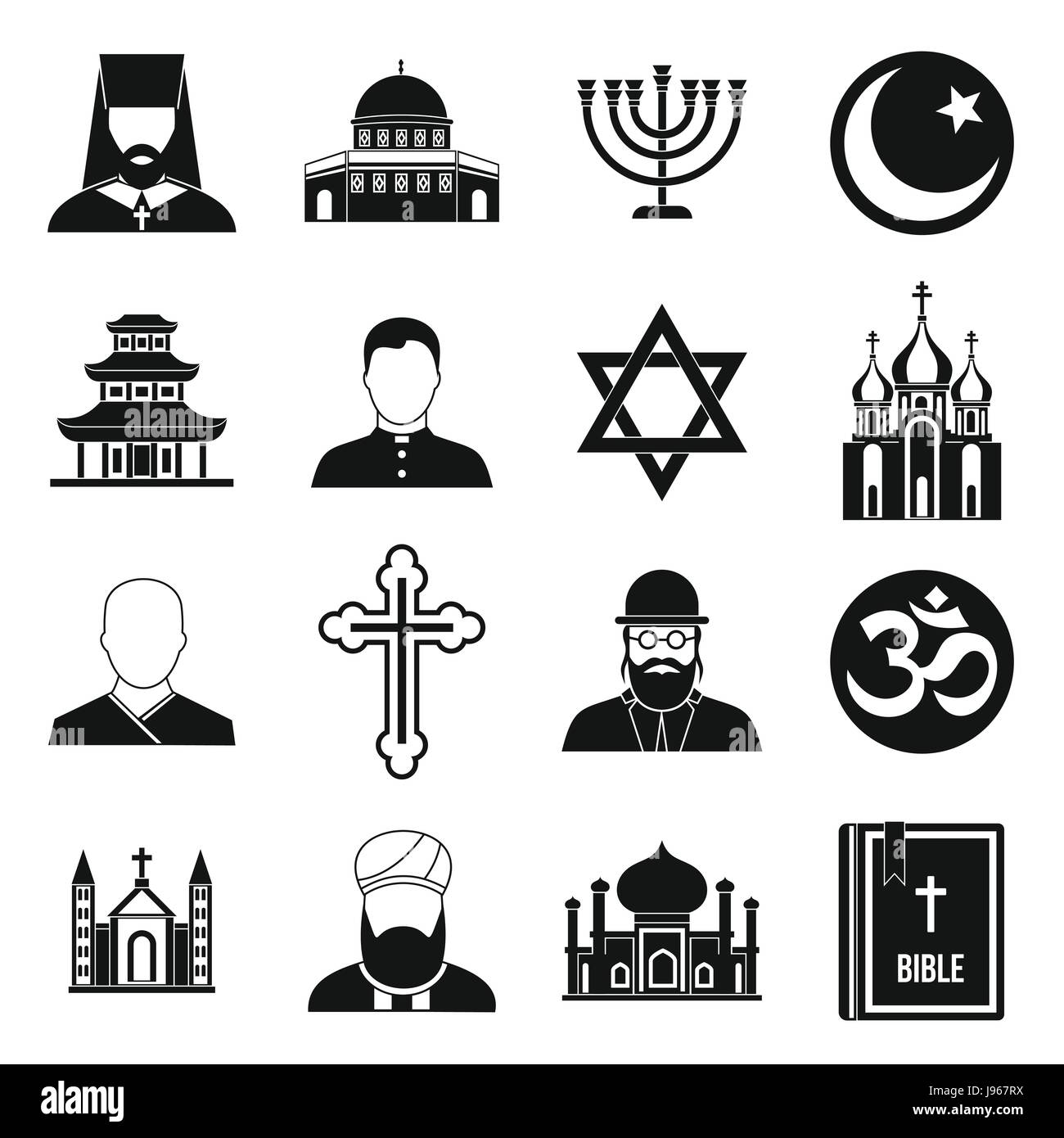 Faith icons set simple Stock Vector Images - Alamy