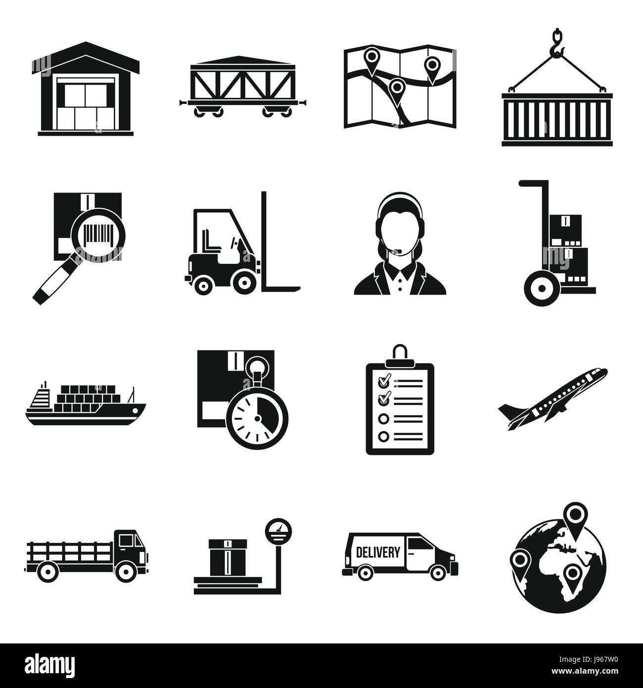 Logistic icons set, simple style Stock Vector Image & Art - Alamy