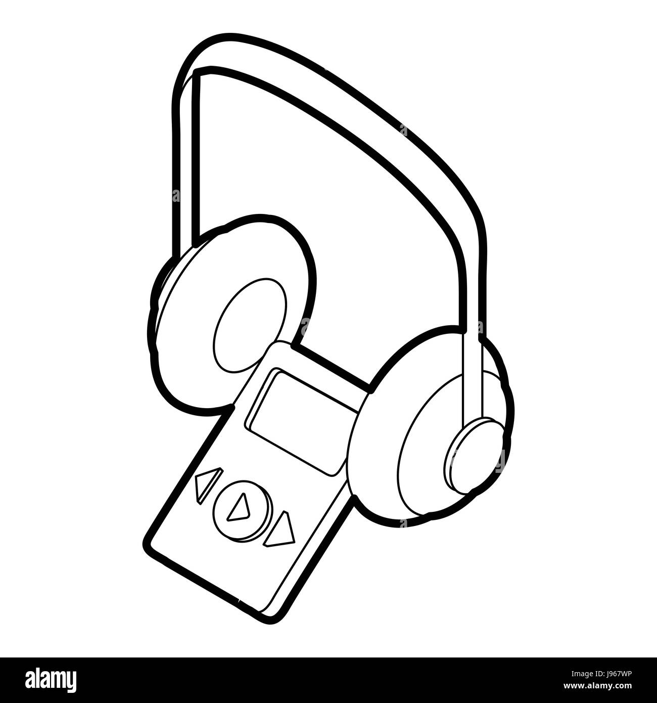 Audio guide icon, outline style Stock Vector Image & Art - Alamy