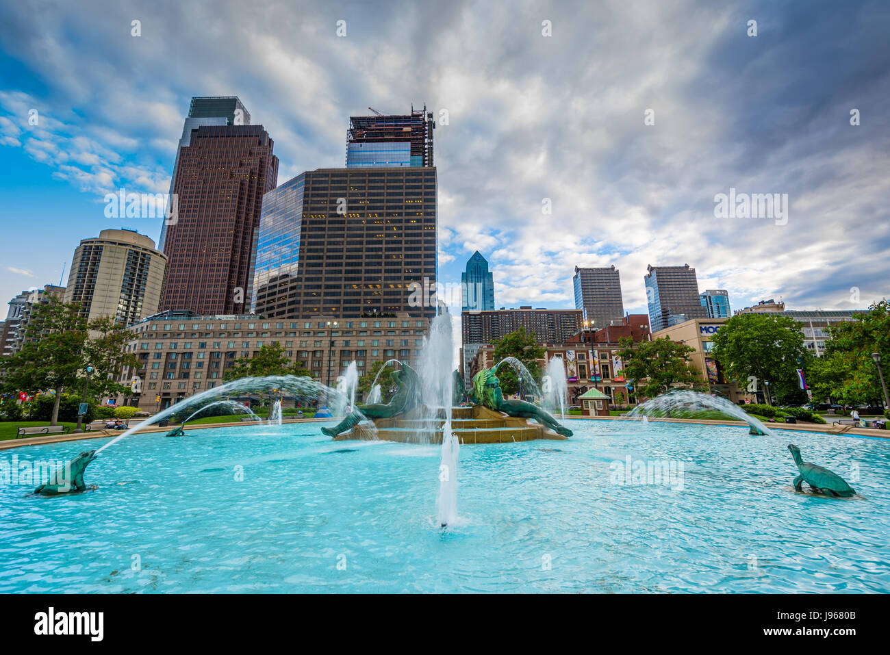 Fountain at Logan Square in Philadelphia, Pennsylvania Stock Photo - Alamy