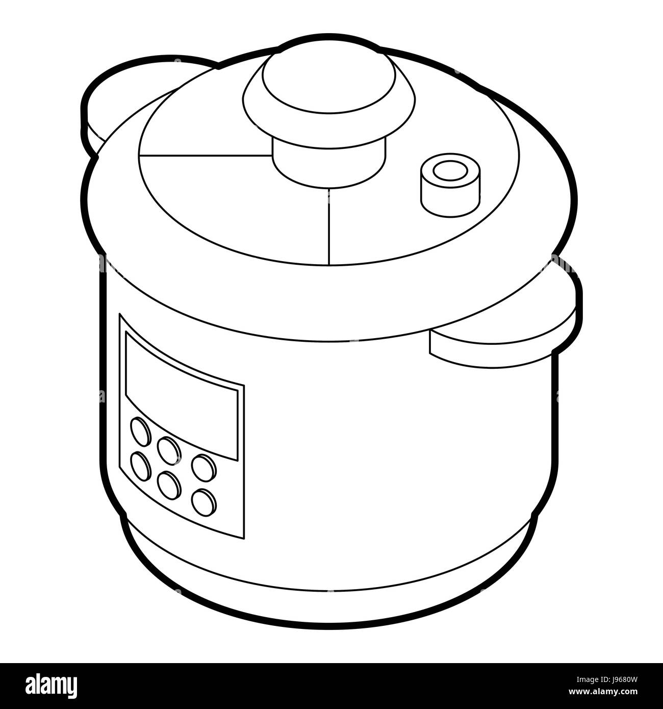 Multi cooker icon, outline style Stock Vector Image & Art - Alamy