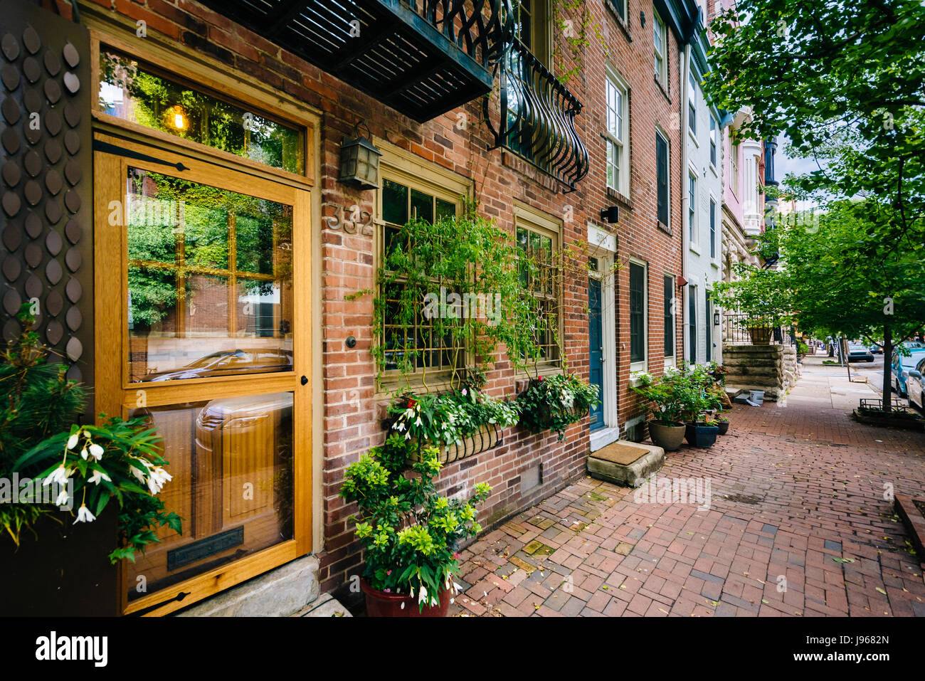 Row houses near Filter Square, in Philadelphia, Pennsylvania Stock ...