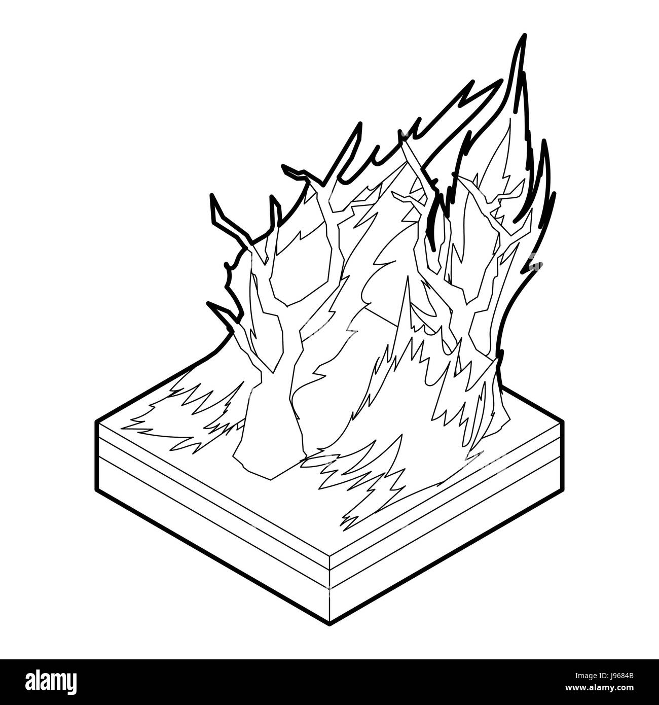 Forest fire icon, outline style Stock Vector Image & Art - Alamy