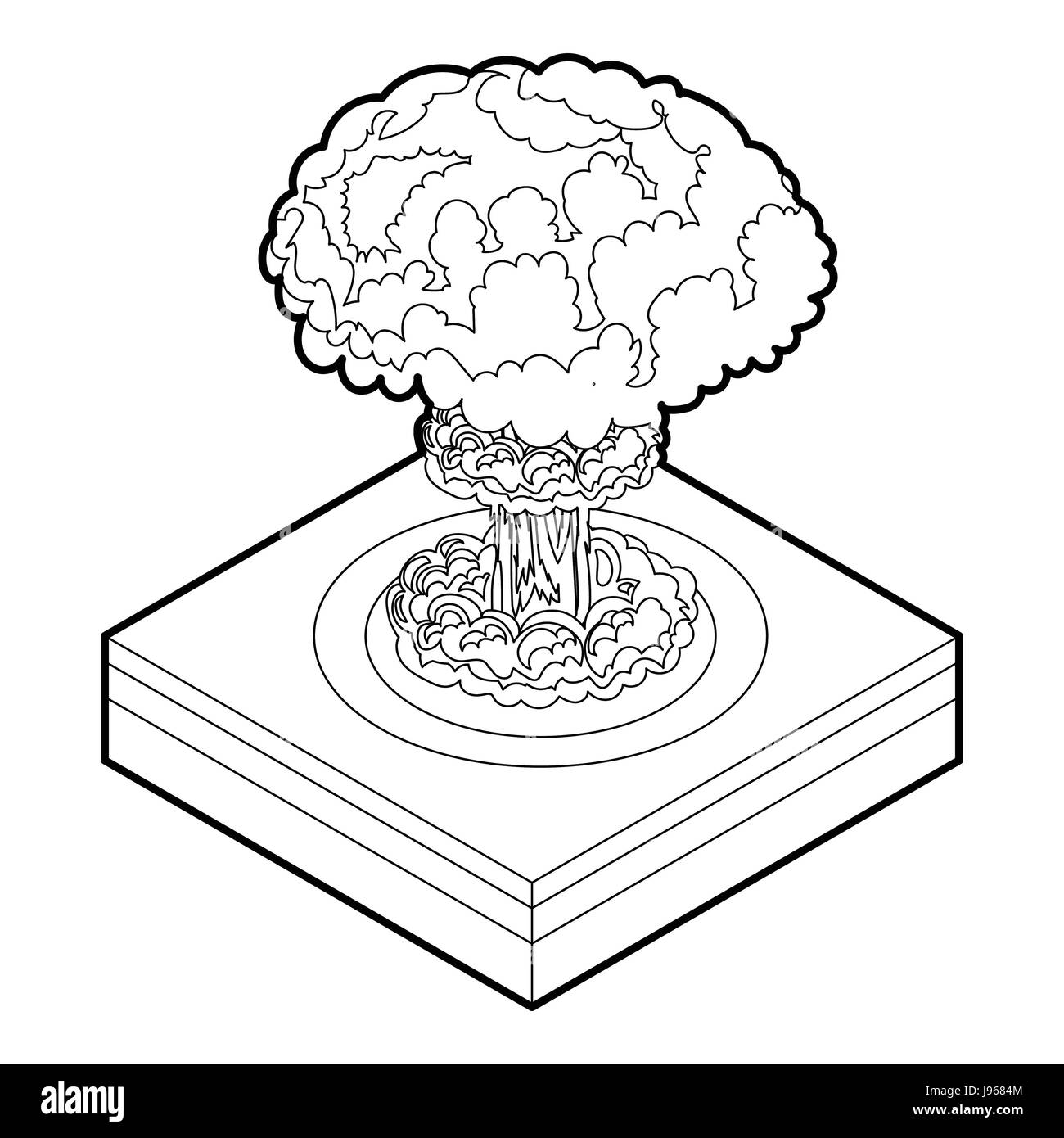 Nuclear explosion icon, outline style Stock Vector Image & Art - Alamy