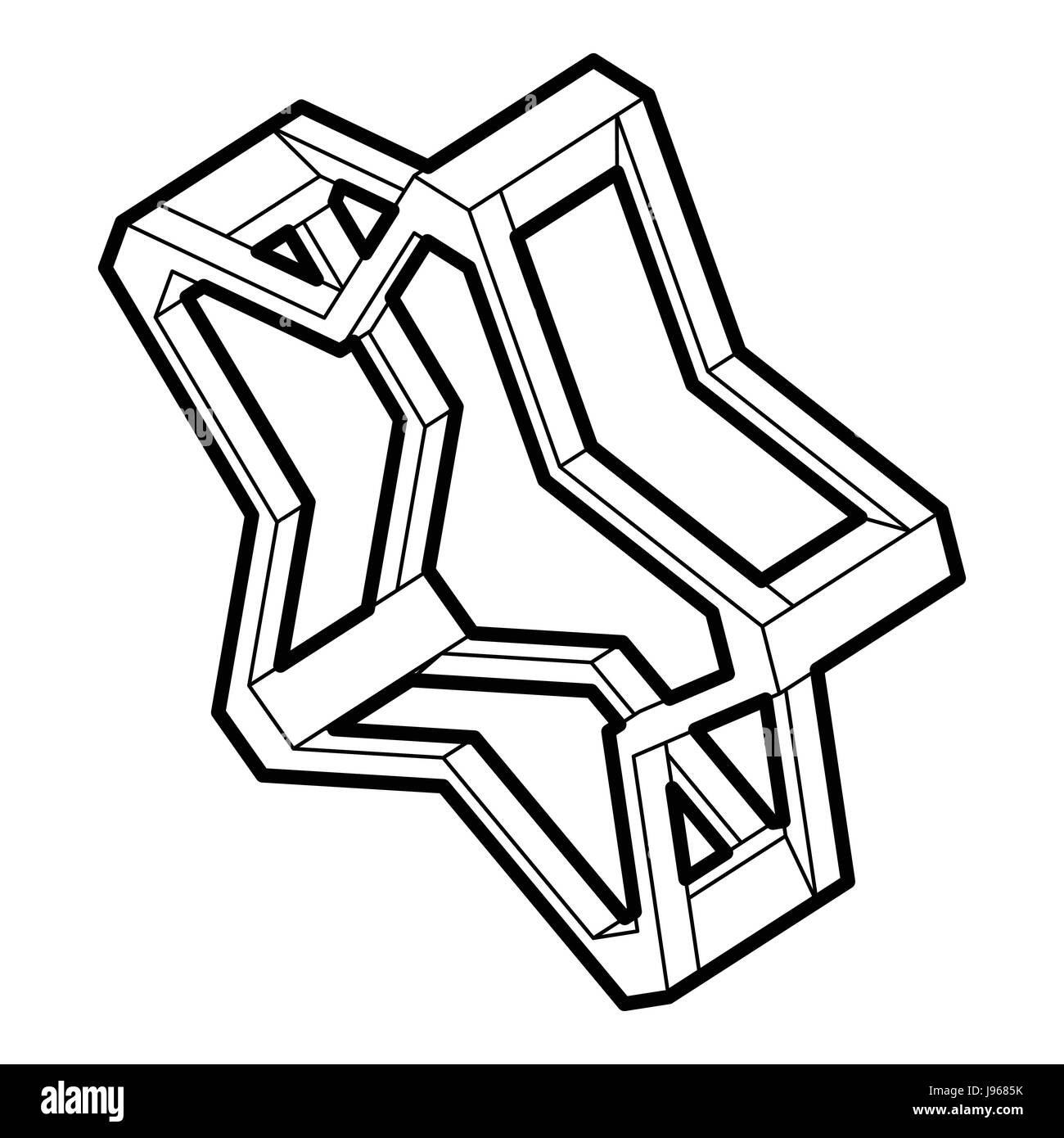 Pointed star icon, outline style Stock Vector Image & Art - Alamy