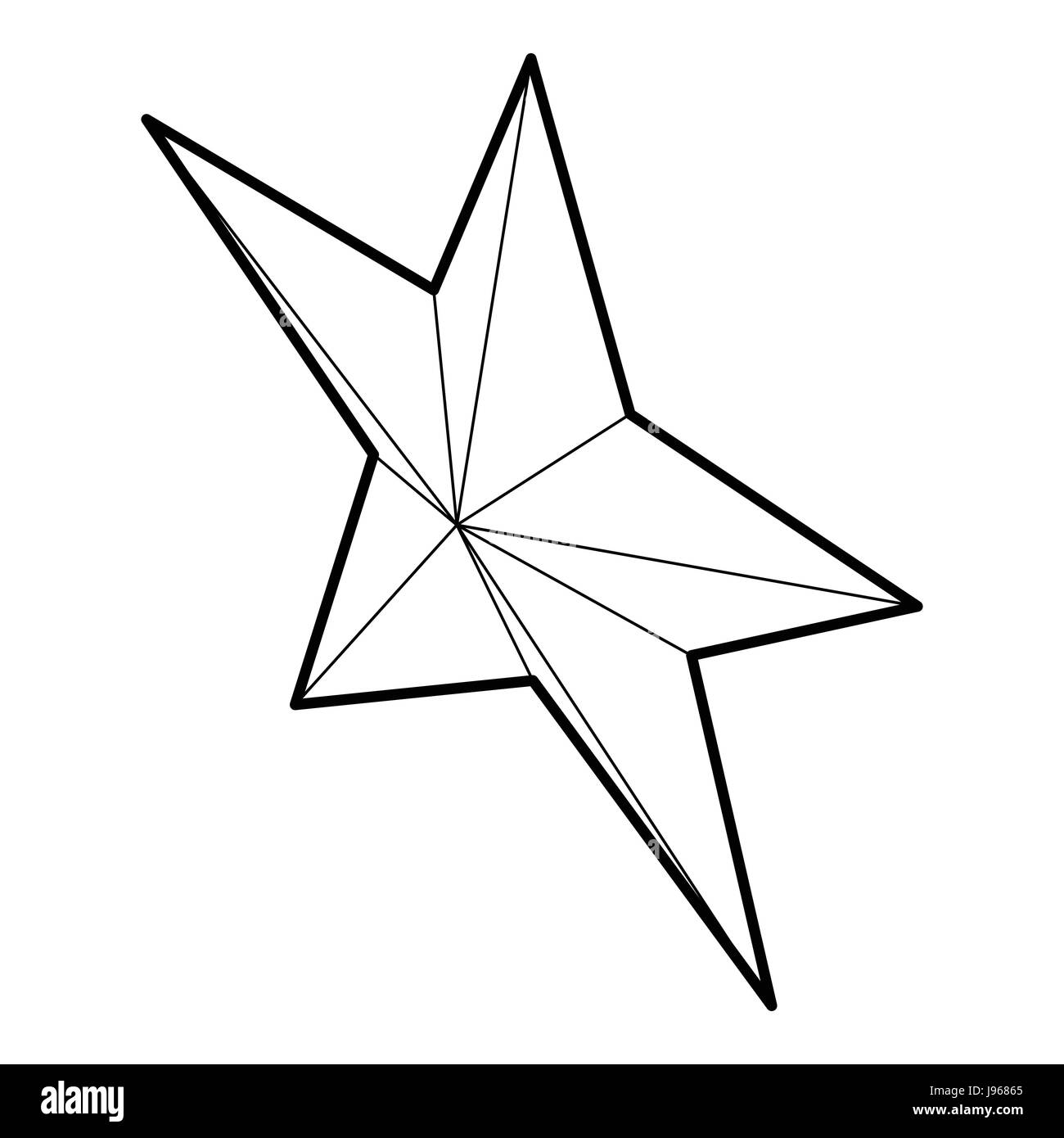 Five pointed star icon, outline style Stock Vector Image & Art - Alamy