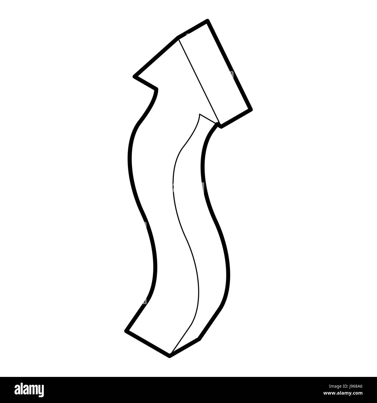 Up arrow icon, outline style Stock Vector Image & Art - Alamy