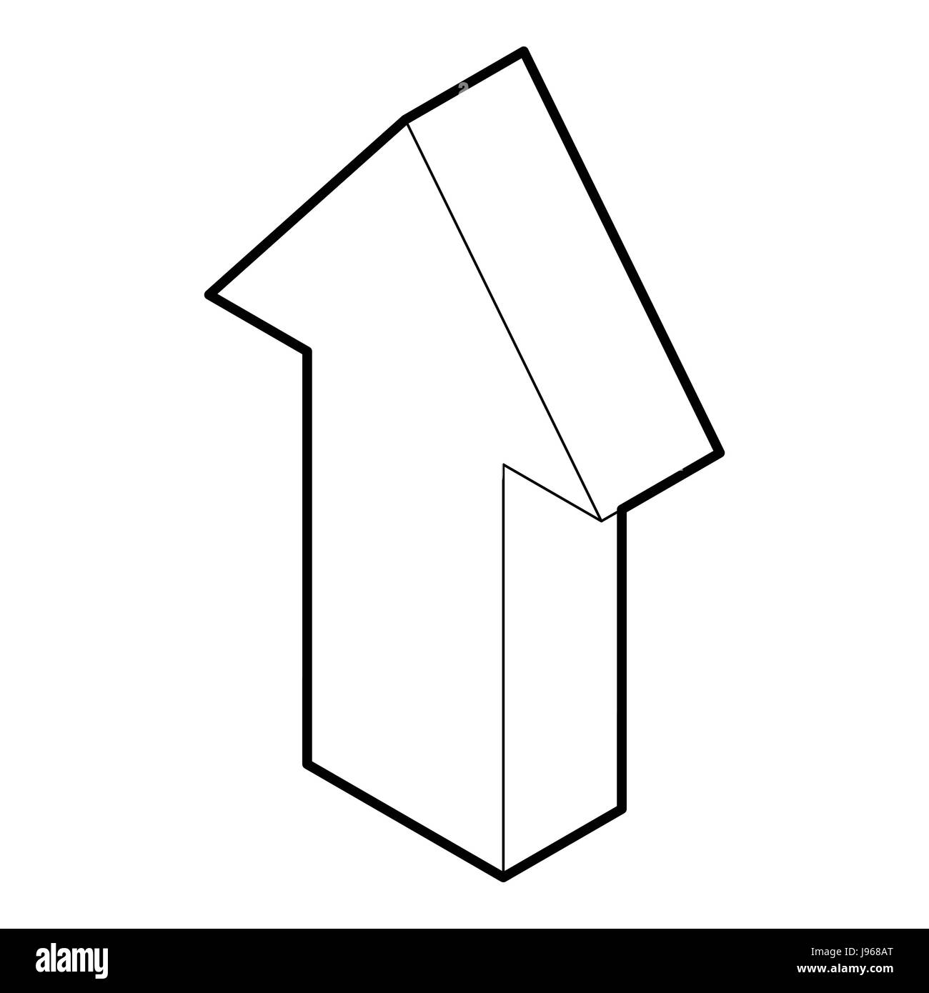 Up arrow icon, outline style Stock Vector Image & Art - Alamy