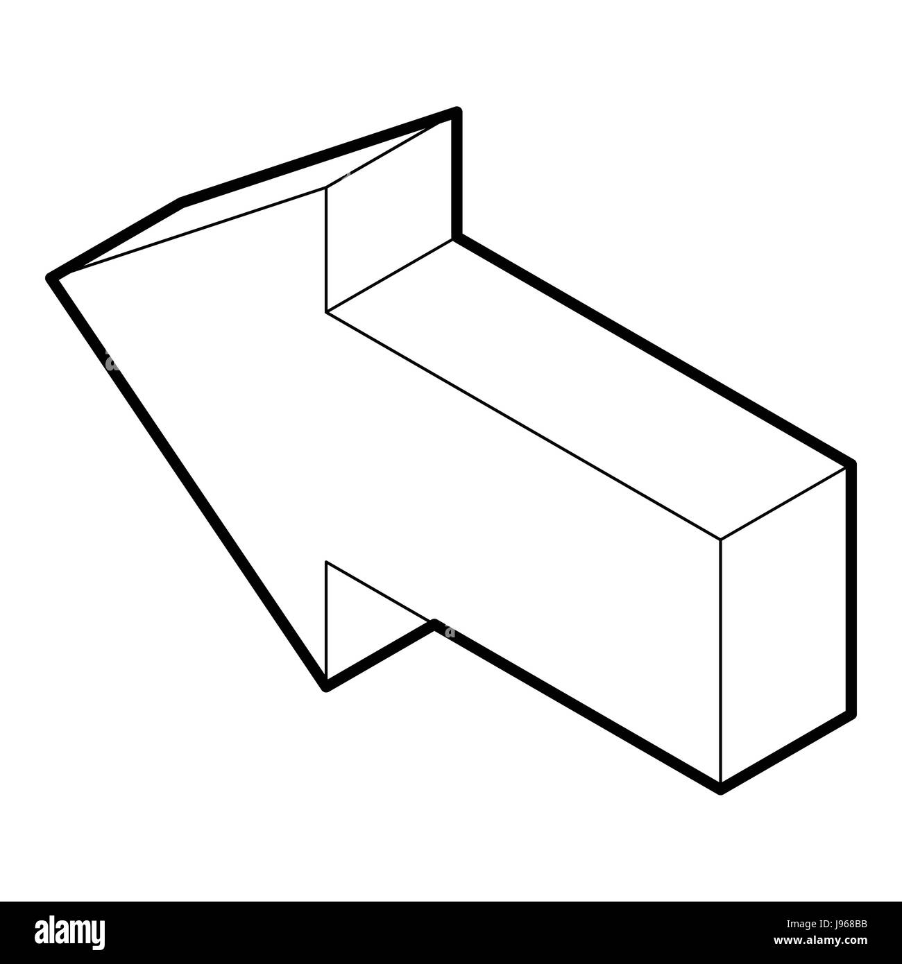 Left arrow icon, outline style Stock Vector Image & Art - Alamy