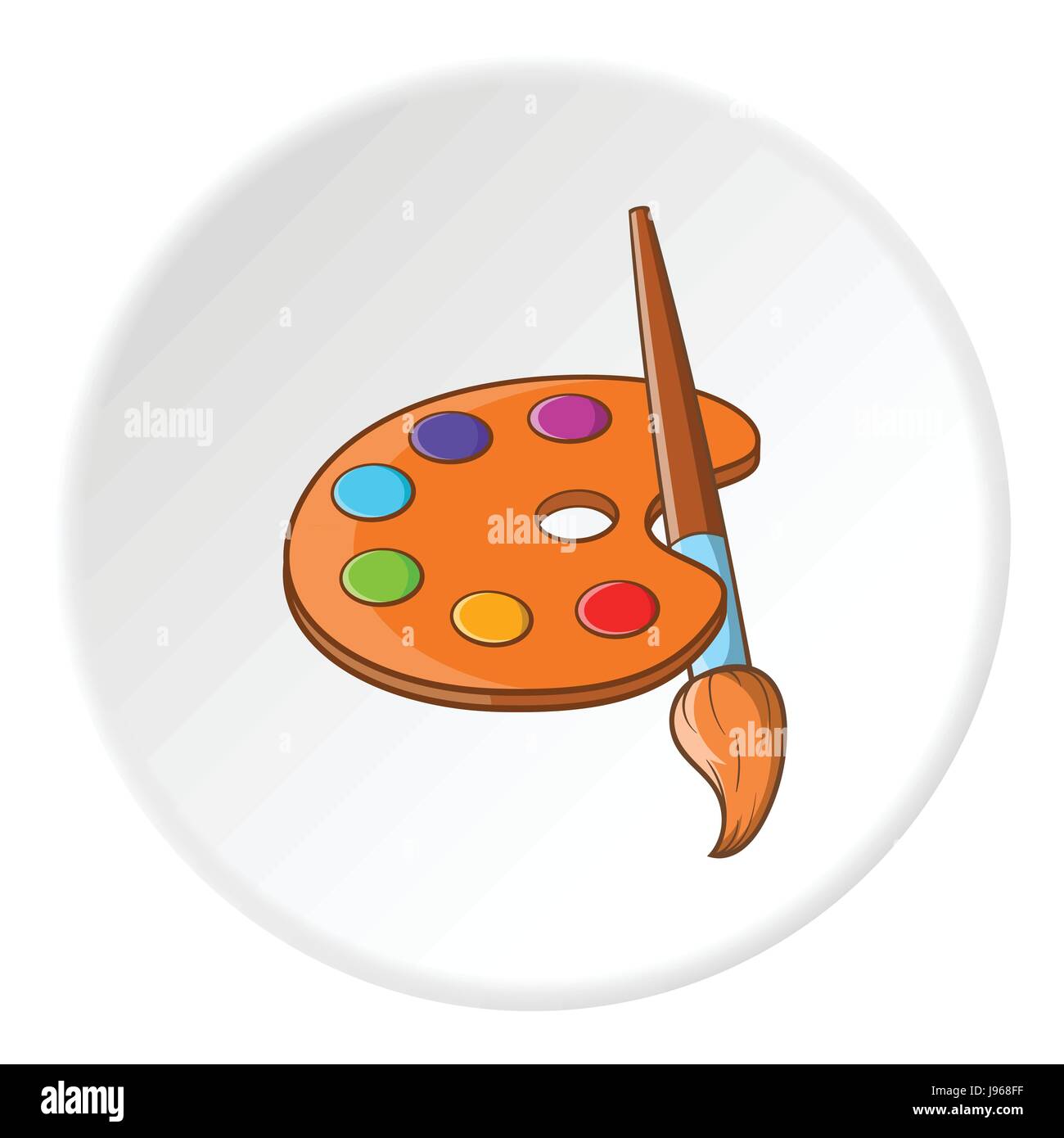 Watercolor and brush icon, cartoon style Stock Vector Image & Art - Alamy