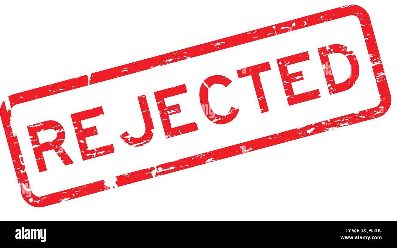 Grunge red rejected square rubber seal stamp on white background Stock ...