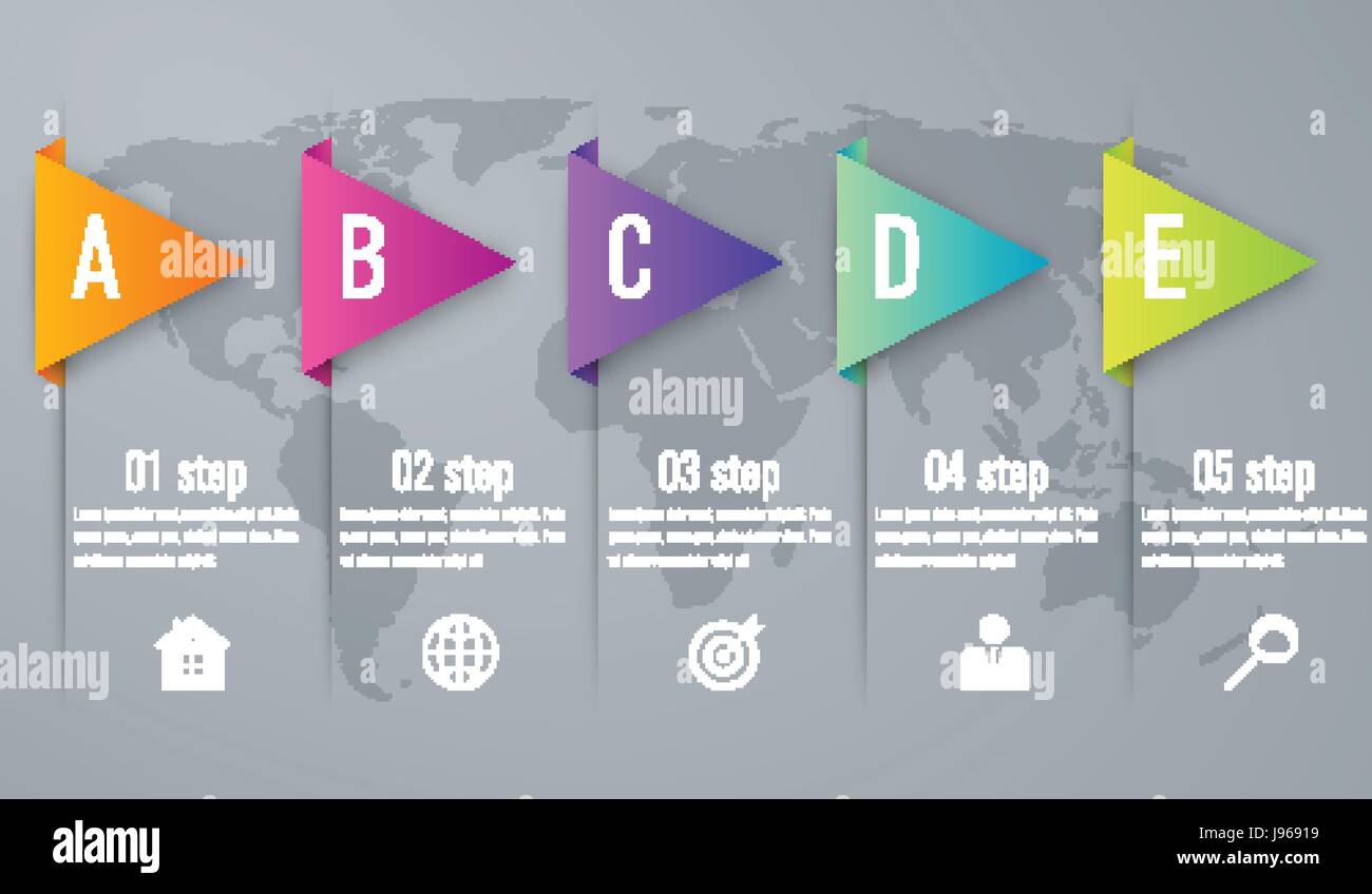 Infographic five step with 3d triangle arrow Stock Vector Image & Art ...