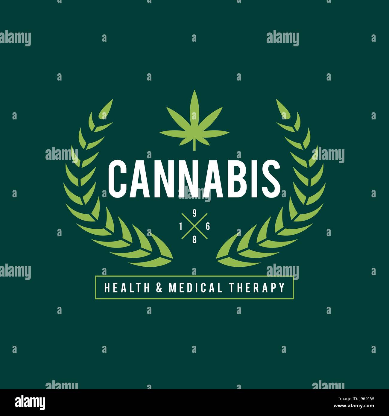Vintage Marijuana label design, Cannabis Health and Medical therapy ...