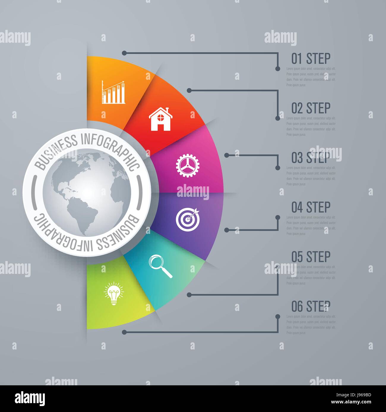 6 steps infographic hi-res stock photography and images - Alamy