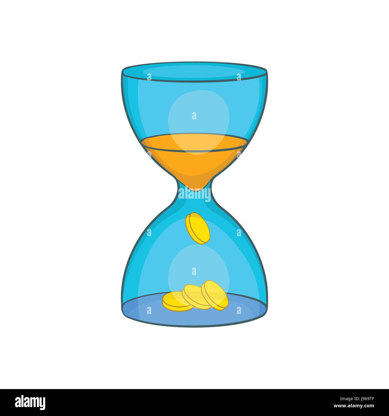 Hourglass, time is money icon, cartoon style Stock Vector Image & Art ...