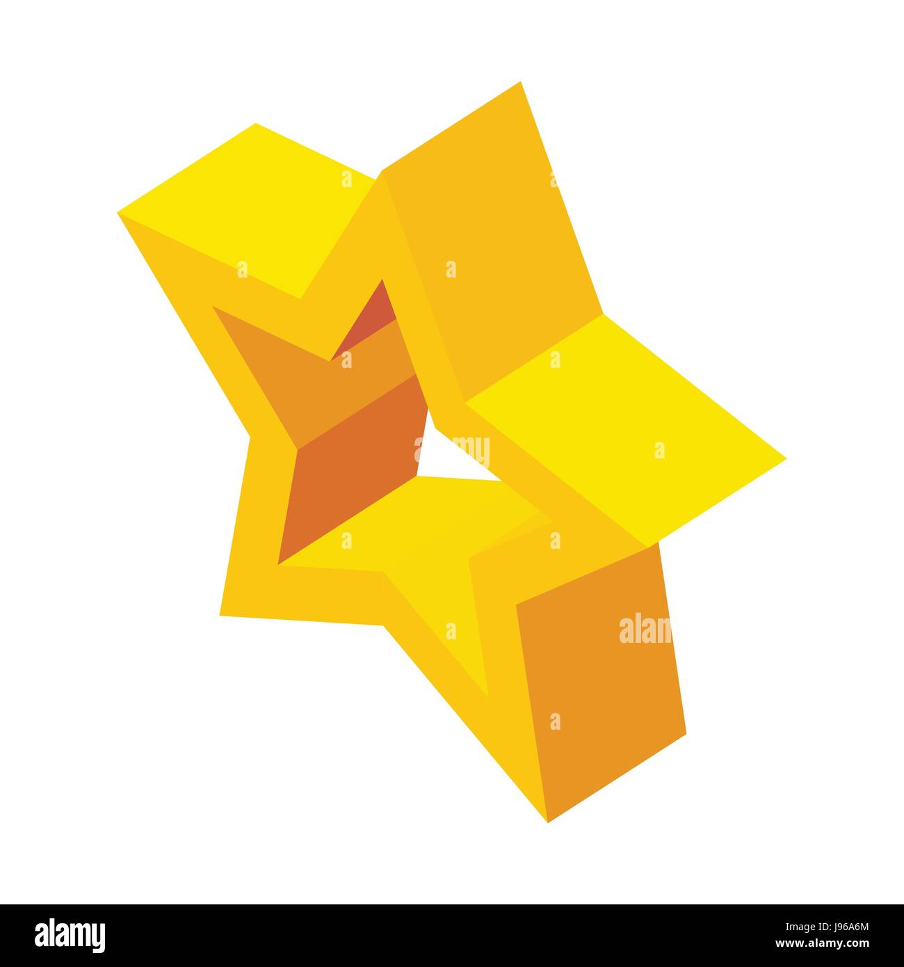 Glossy golden star icon, isometric 3d style Stock Vector Image & Art ...