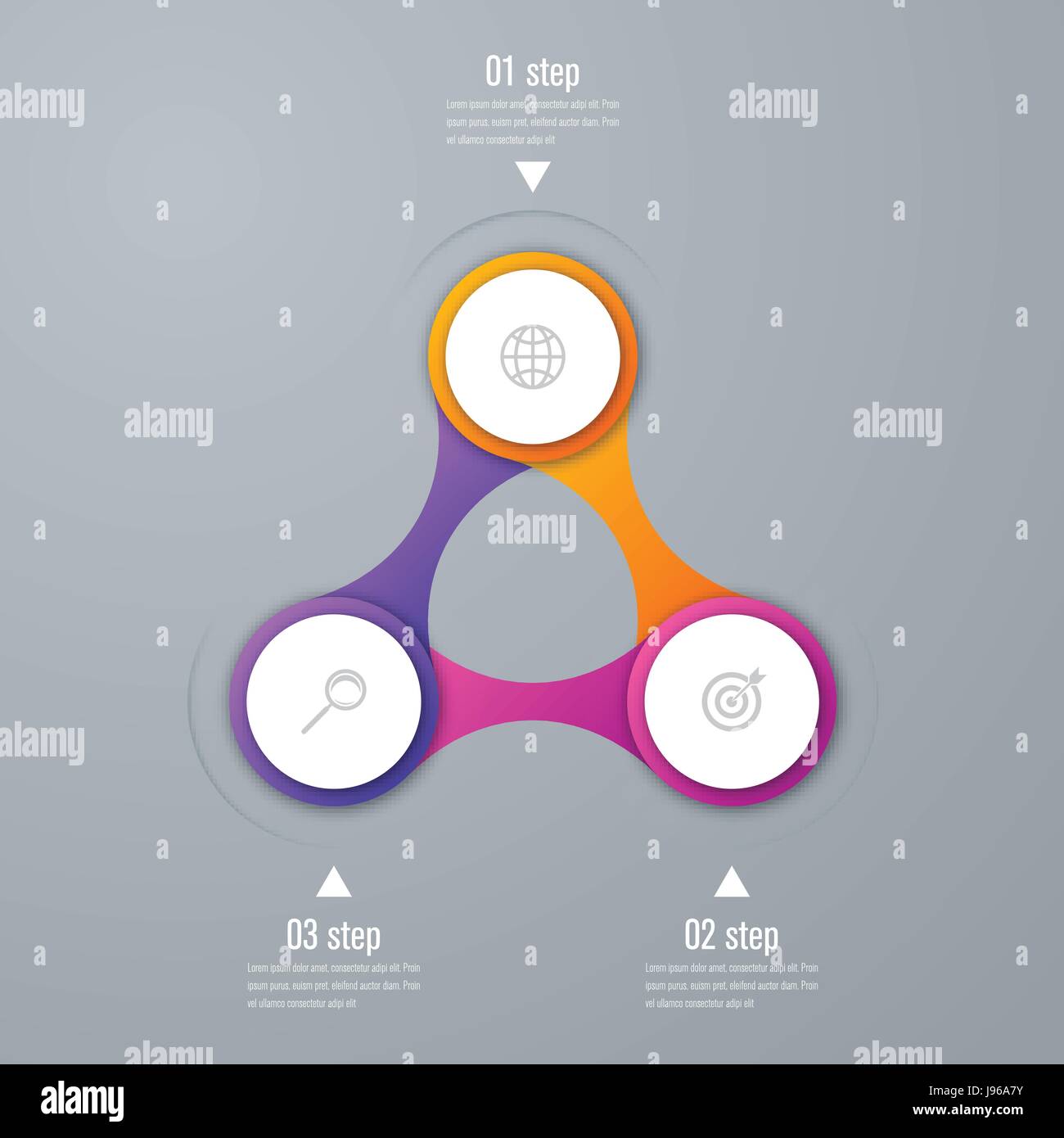 Infographic 3 part circle hi-res stock photography and images - Alamy