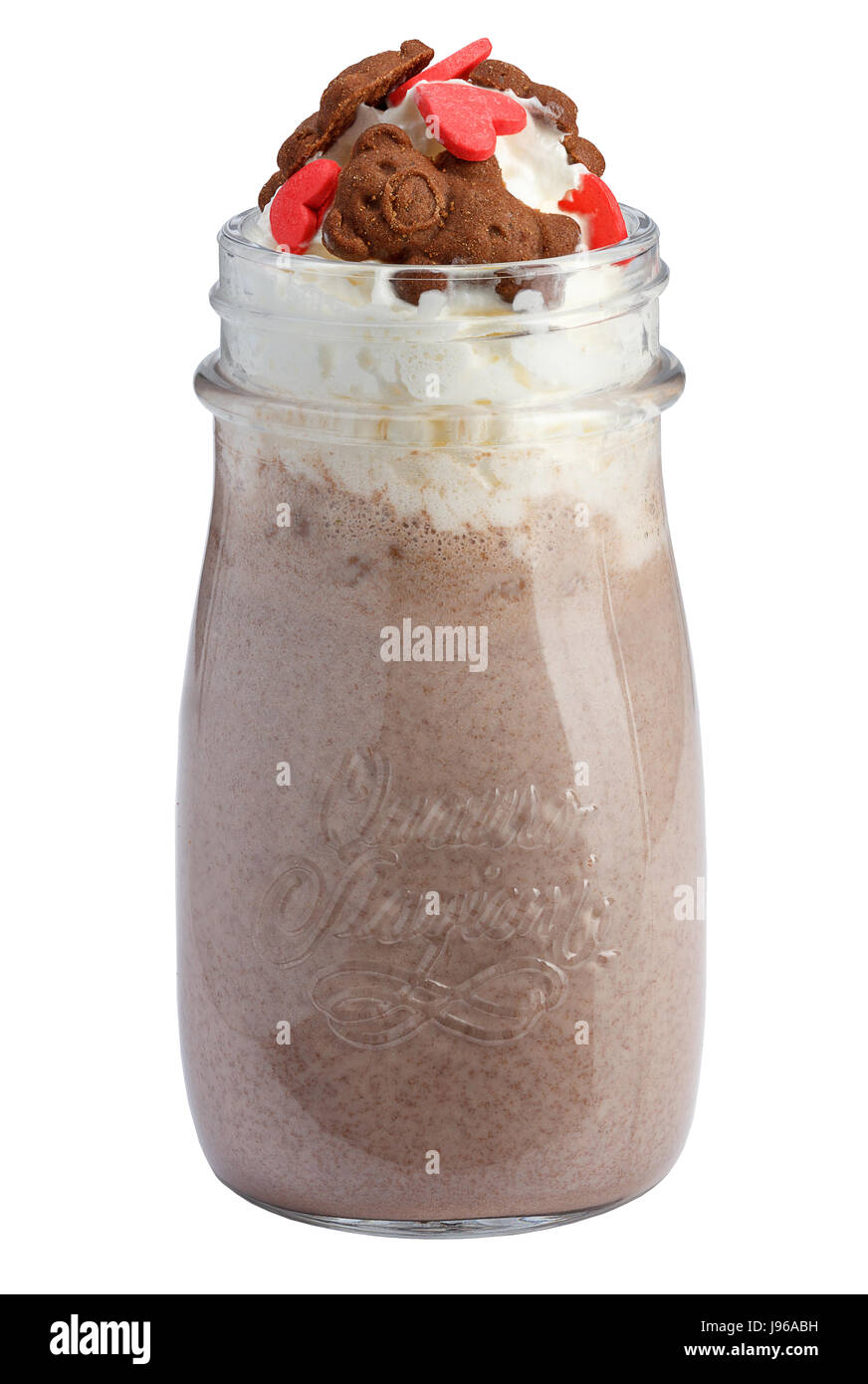 Refreshing milkshake. Refreshing milk drink for children decorated with ...