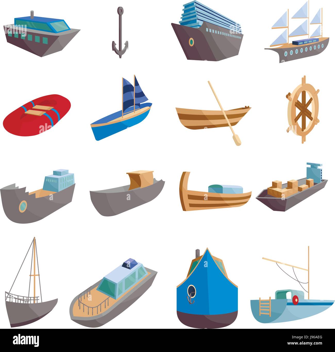 Sea transport icons set, cartoon style Stock Vector Image & Art - Alamy