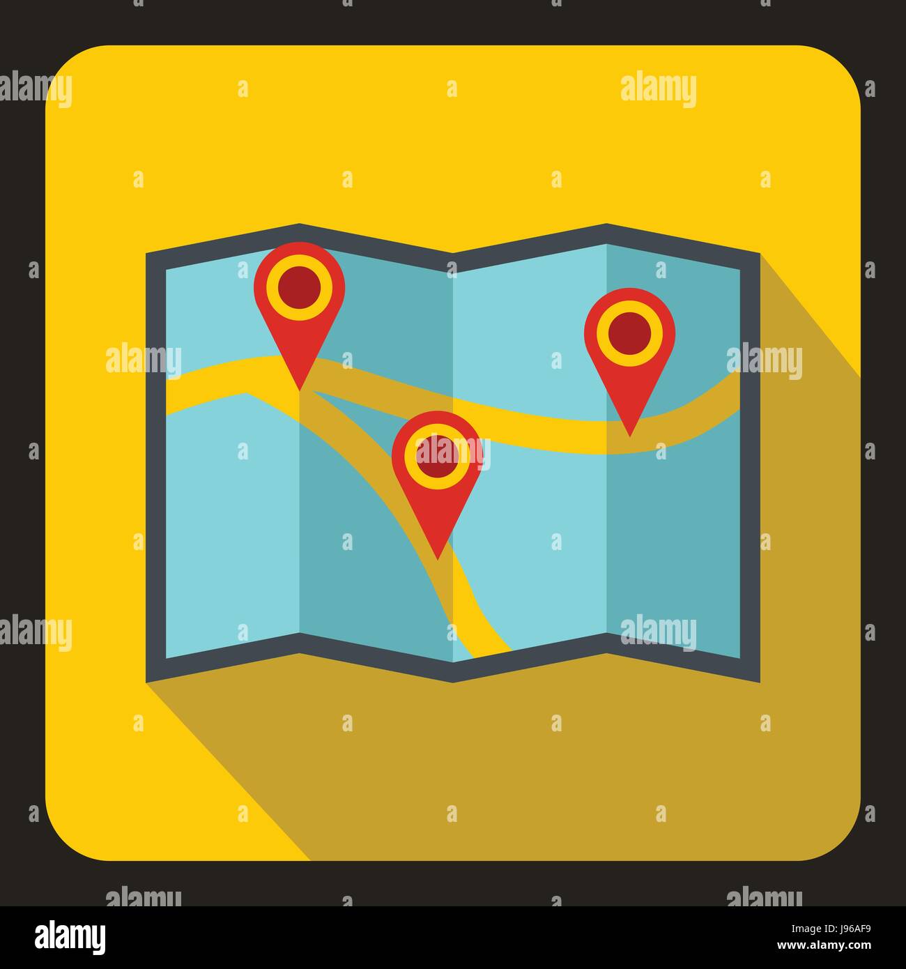 Map icon, flat style Stock Vector Image & Art - Alamy
