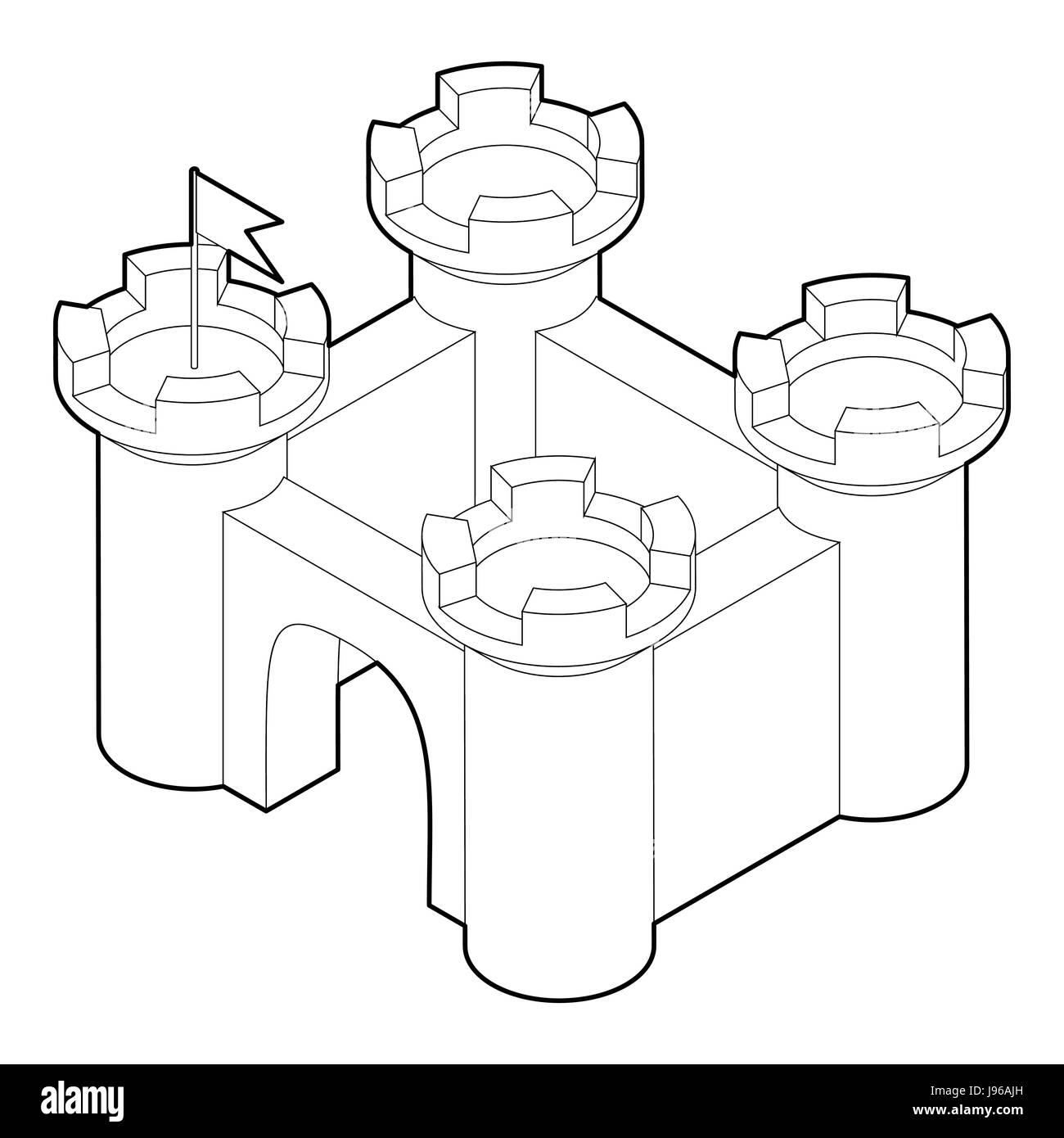 Castle icon in outline style Stock Vector Image & Art - Alamy
