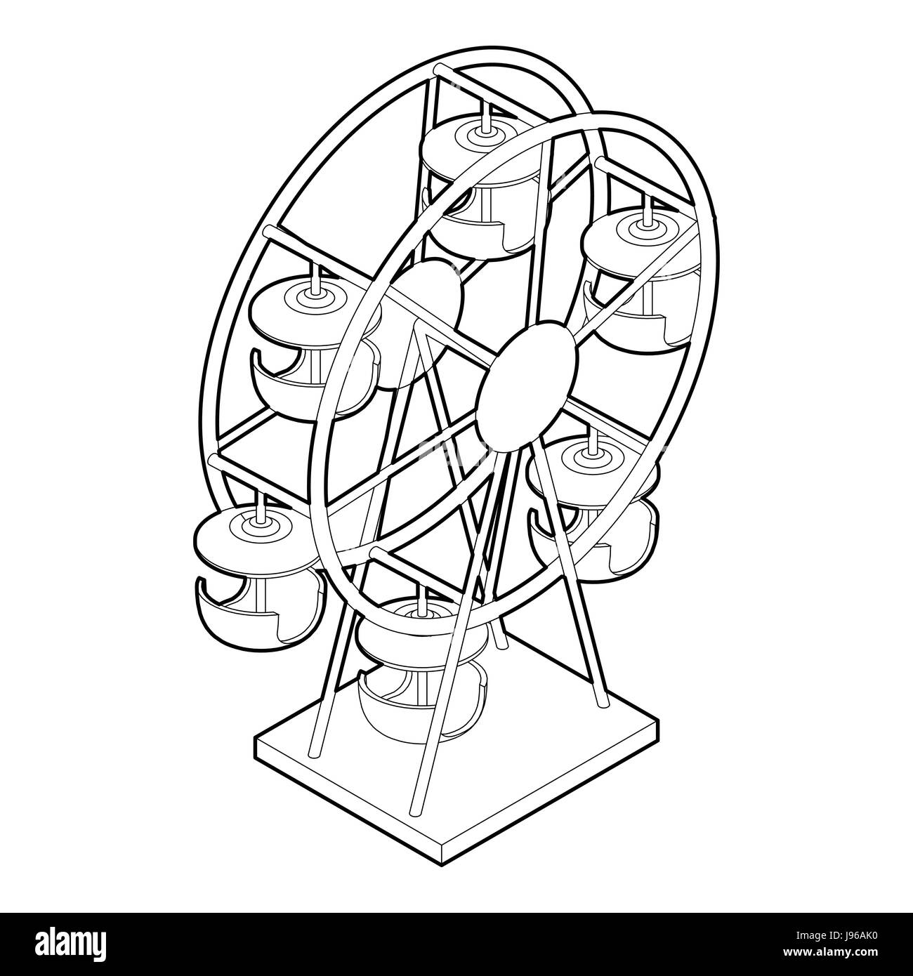 Ferris wheel icon, outline style Stock Vector Image & Art - Alamy