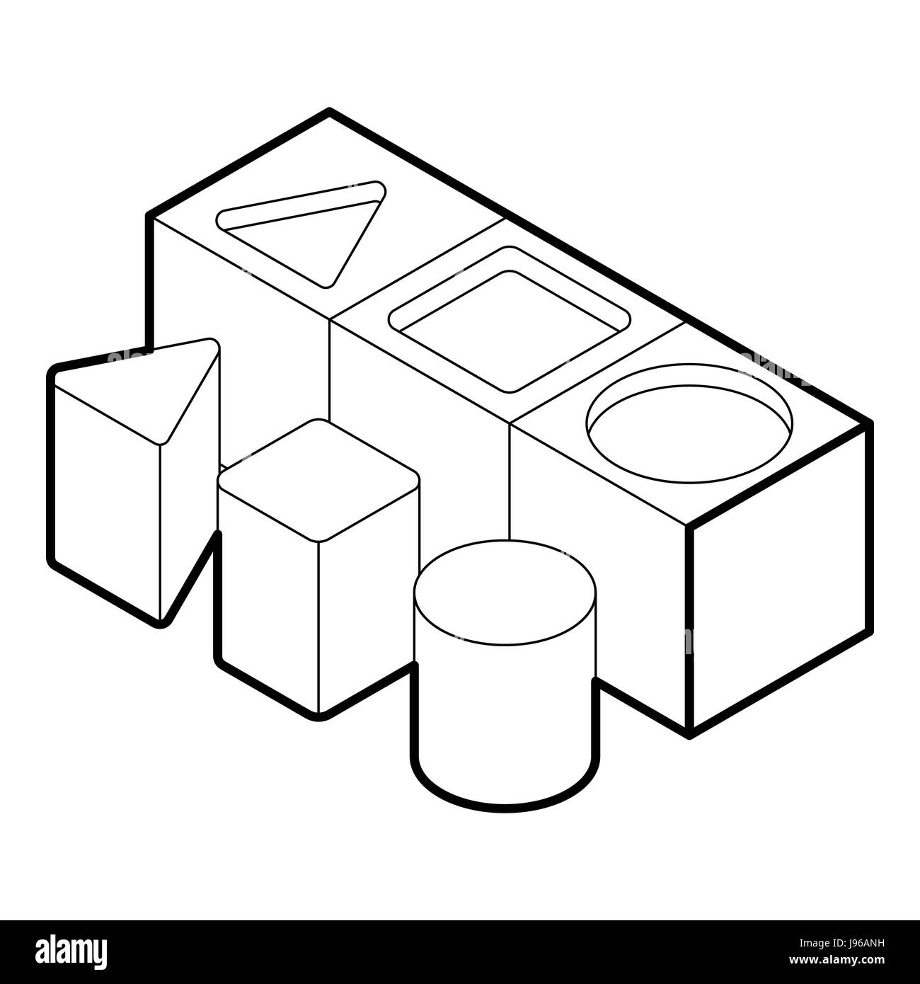 Shape sorter toy icon, outline style Stock Vector Image & Art - Alamy