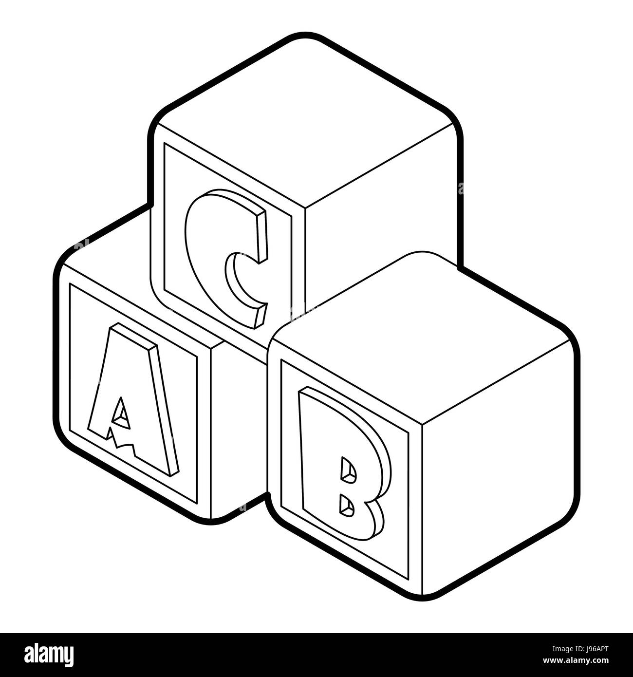 Alphabet cubes with letters A,B,C icon Stock Vector Image & Art - Alamy