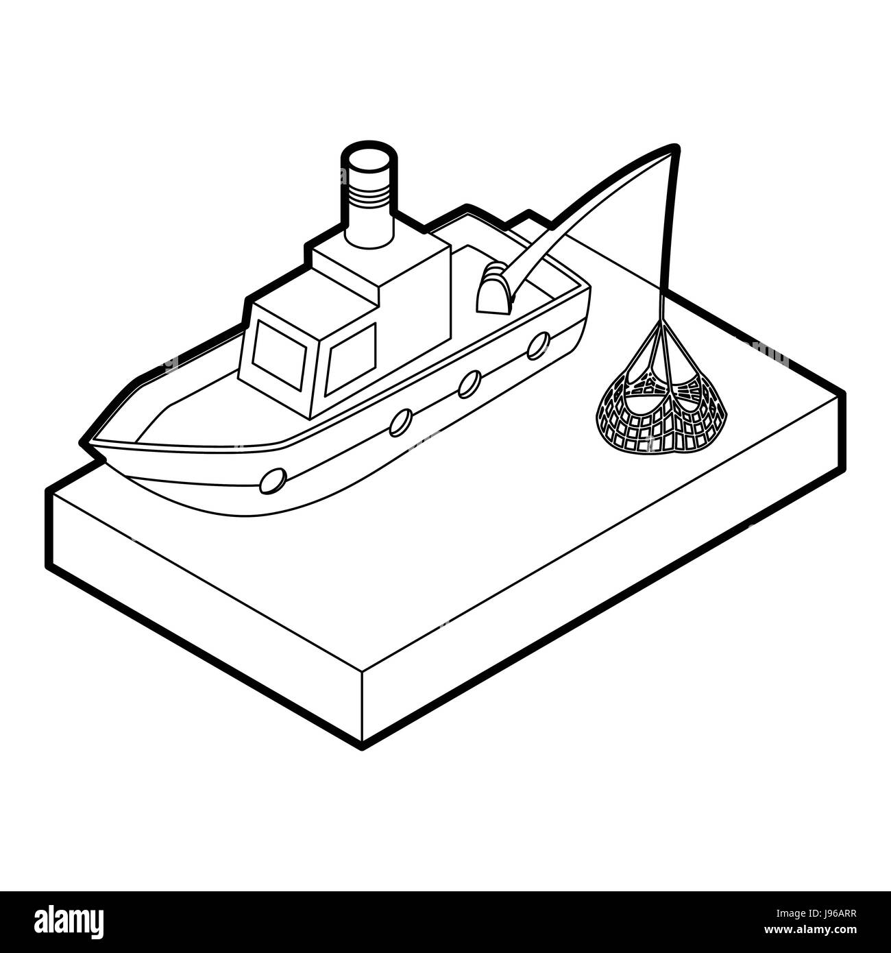 Stern fishing trawler Stock Vector Images - Alamy