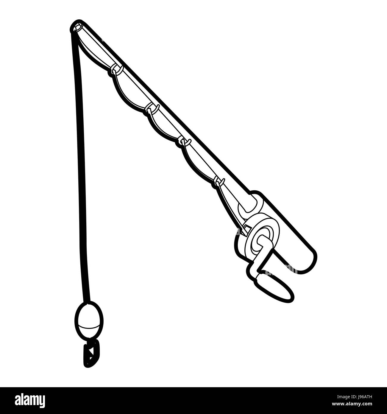 Fishing rod icon, outline style Stock Vector Image & Art - Alamy