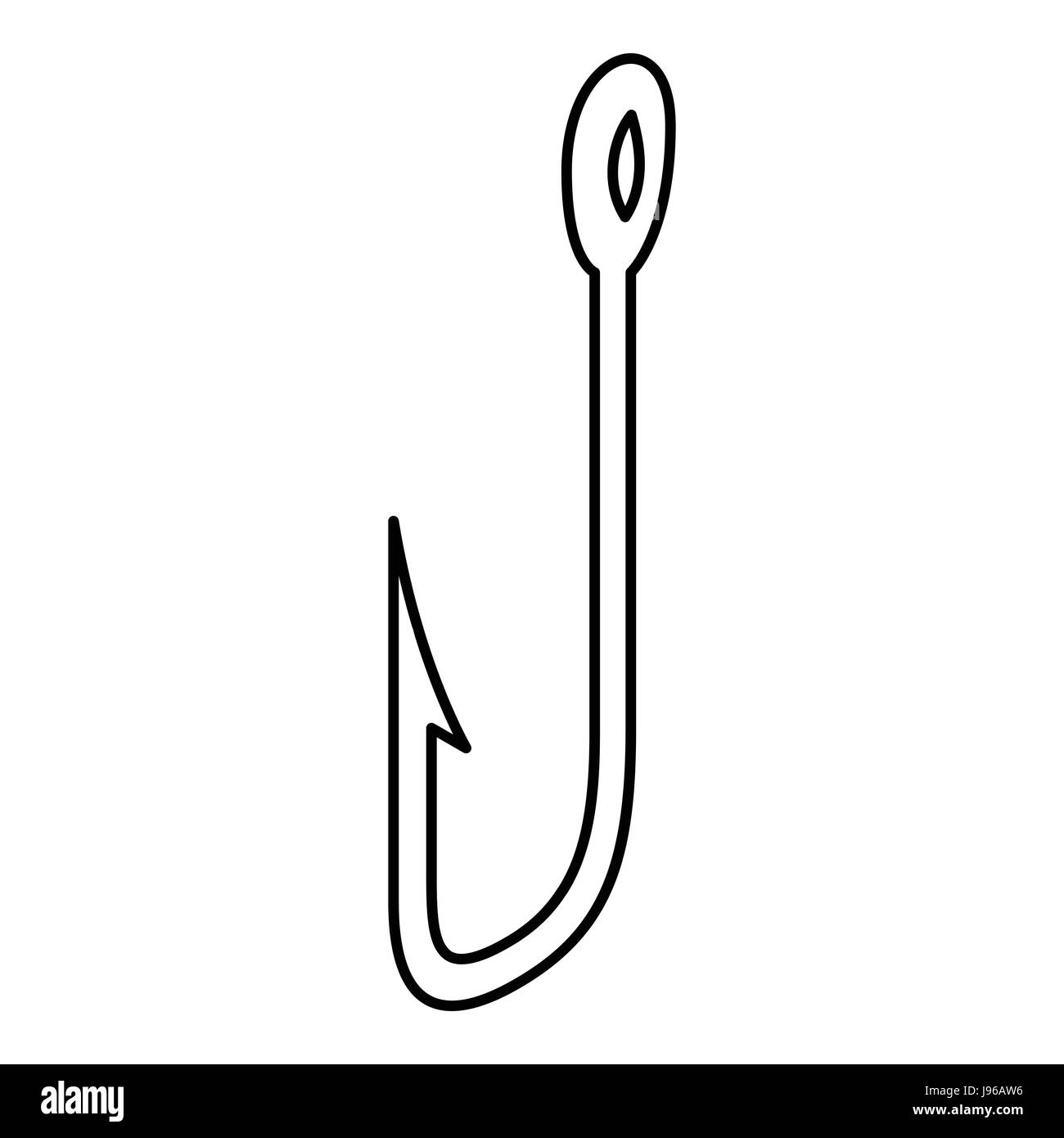 Fishihg hook icon, outline style Stock Vector Image & Art - Alamy