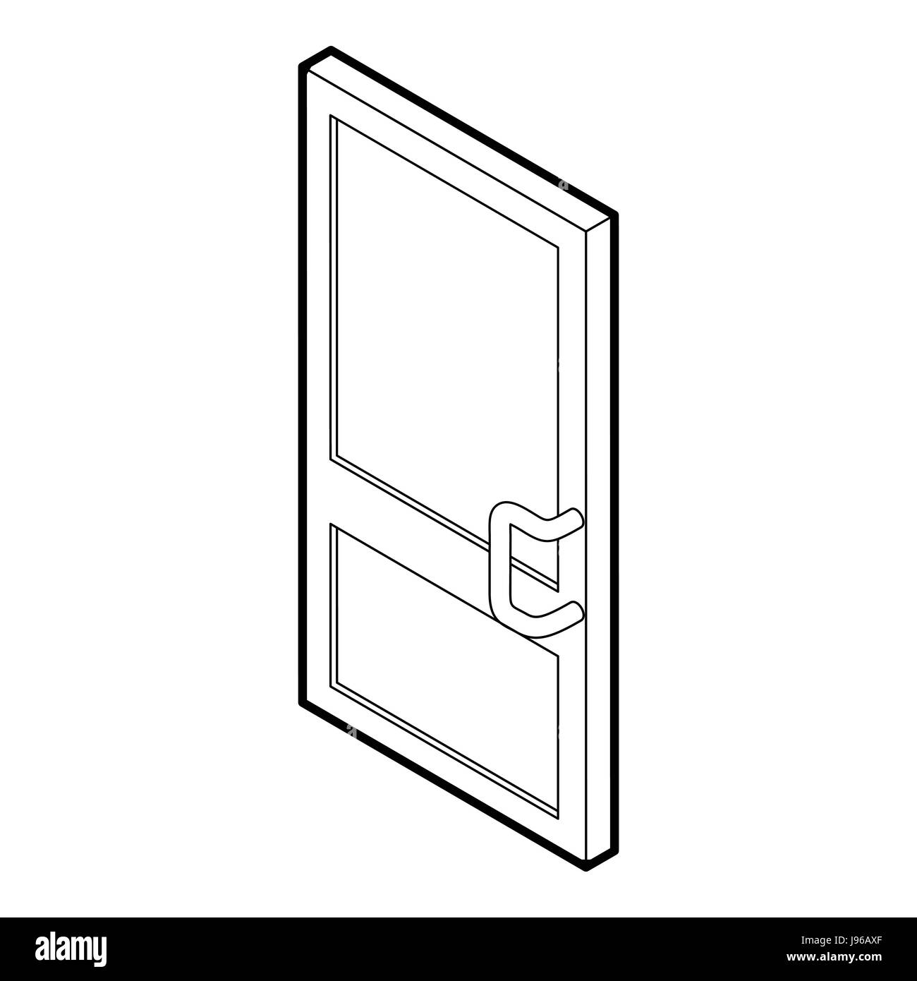 Door icon, outline style Stock Vector Image & Art - Alamy
