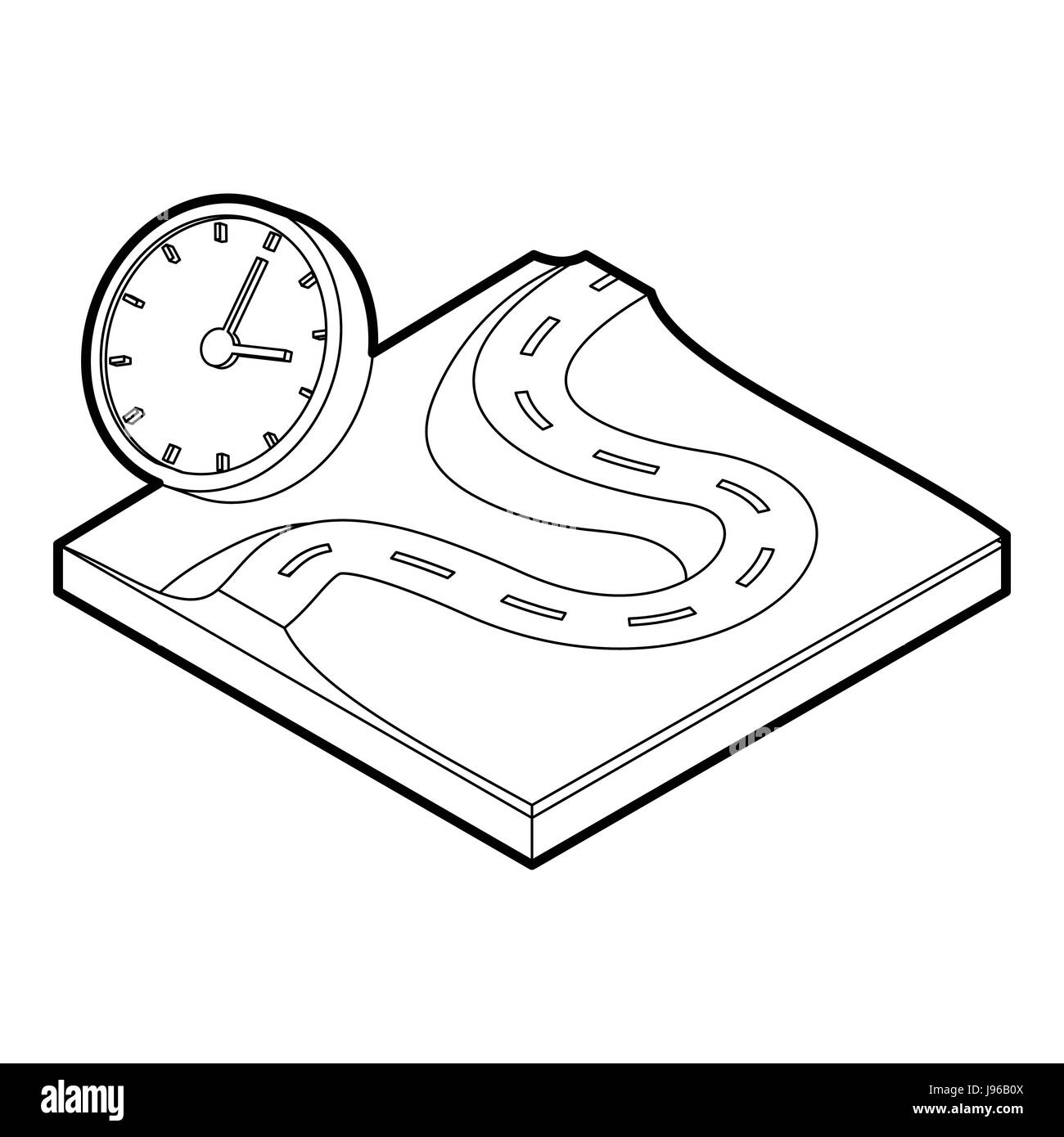 Road and clock icon, outline style Stock Vector Image & Art - Alamy