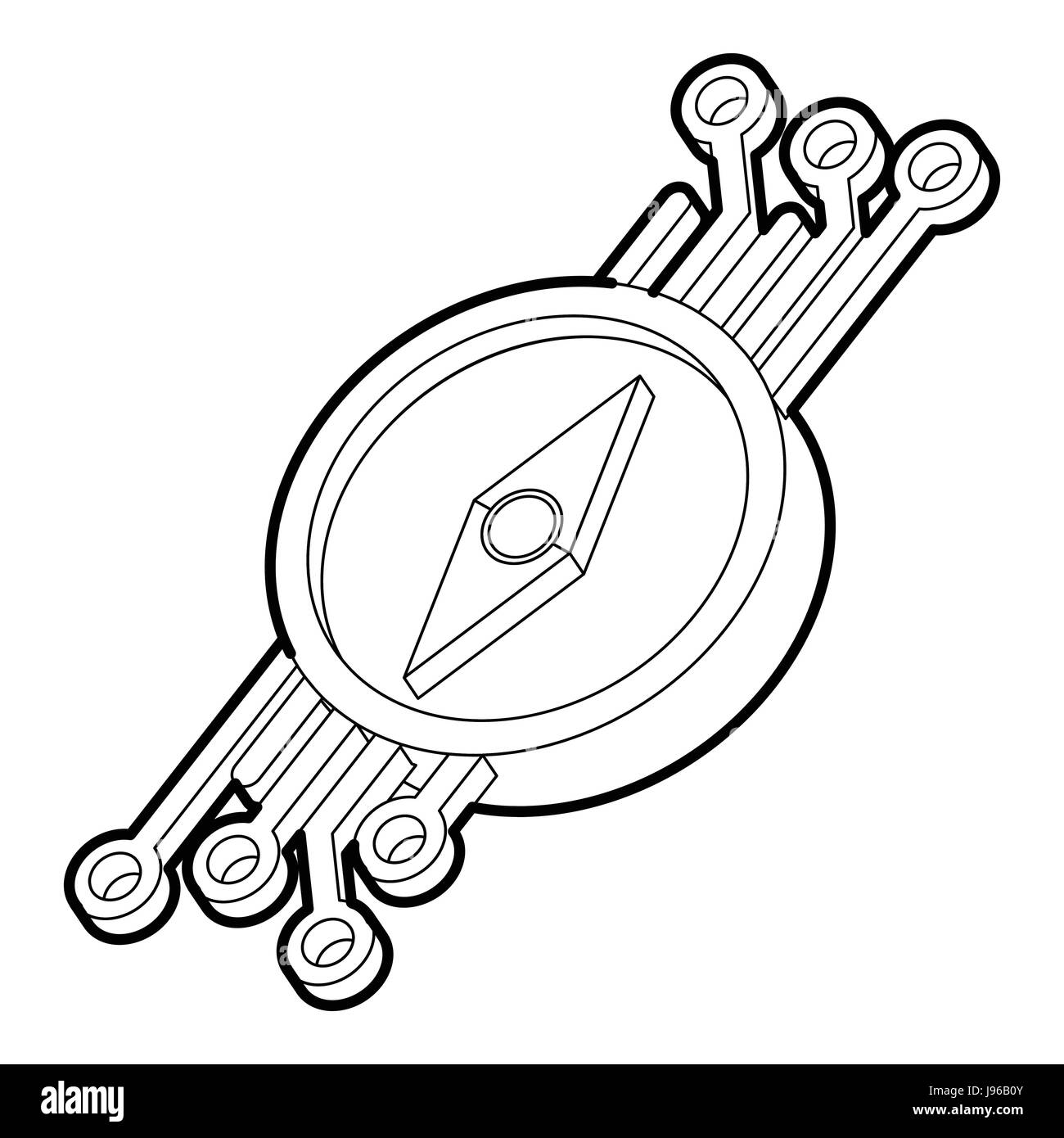 Compass icon, outline style Stock Vector Image & Art - Alamy