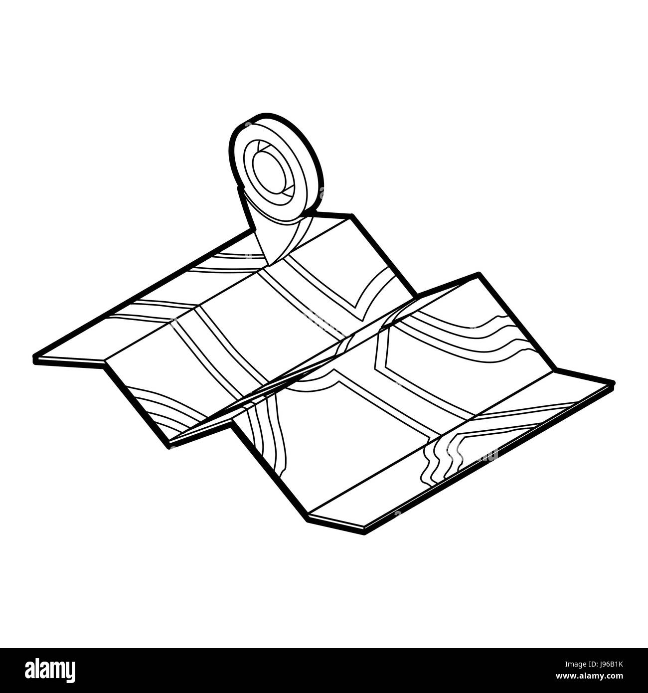 Map icon, outline style Stock Vector Image & Art - Alamy