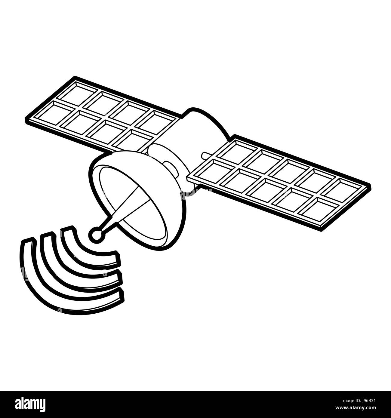 Space satellite icon, outline style Stock Vector Image & Art - Alamy