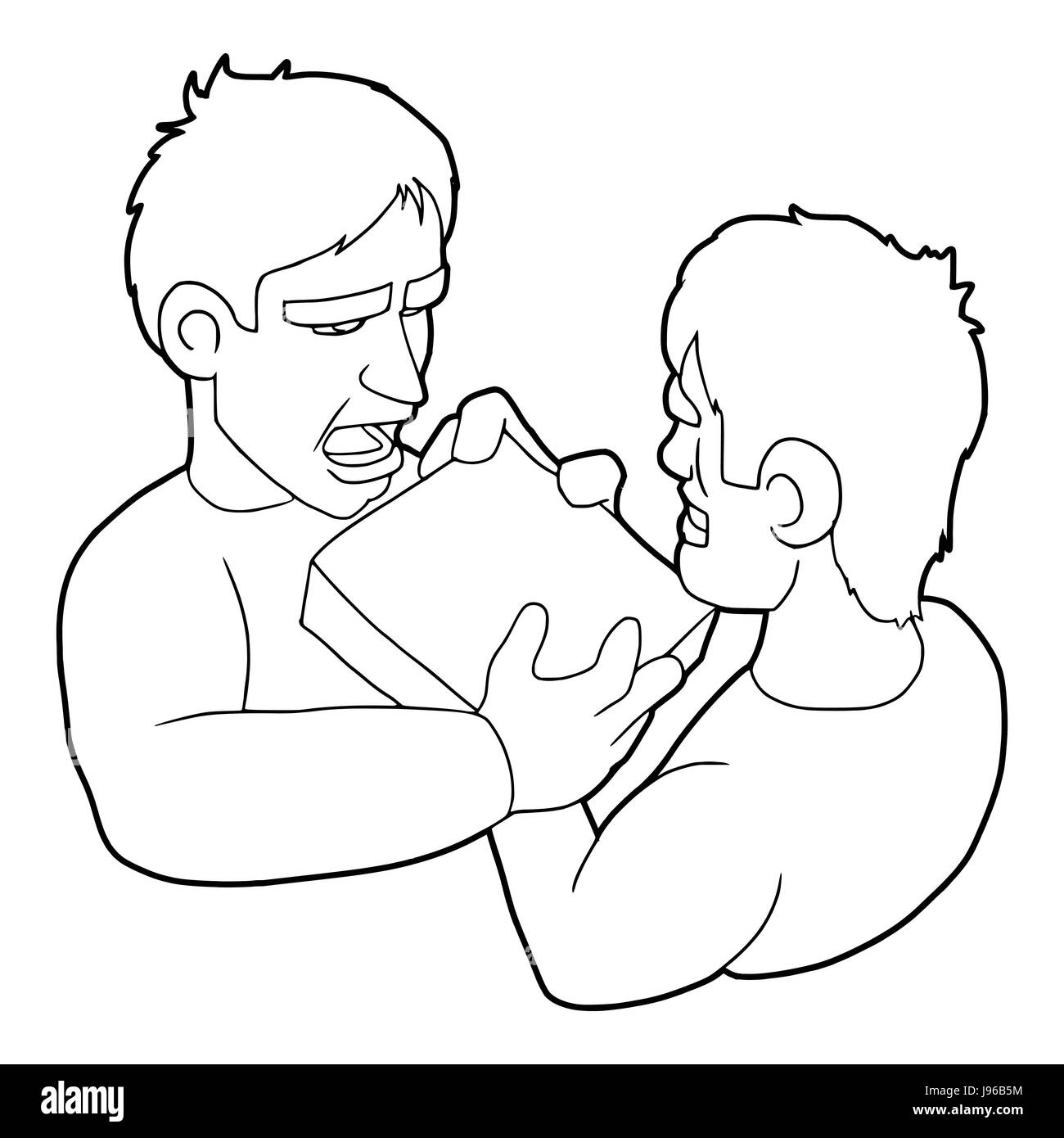 Two young men fighting aggressive Cut Out Stock Images & Pictures - Alamy