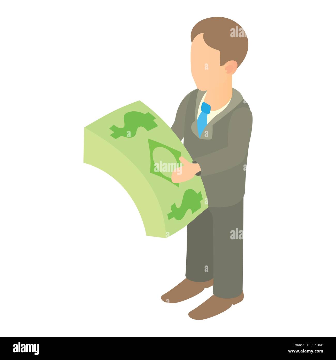 Businessman counting pack of dollars icon Stock Vector Image & Art - Alamy