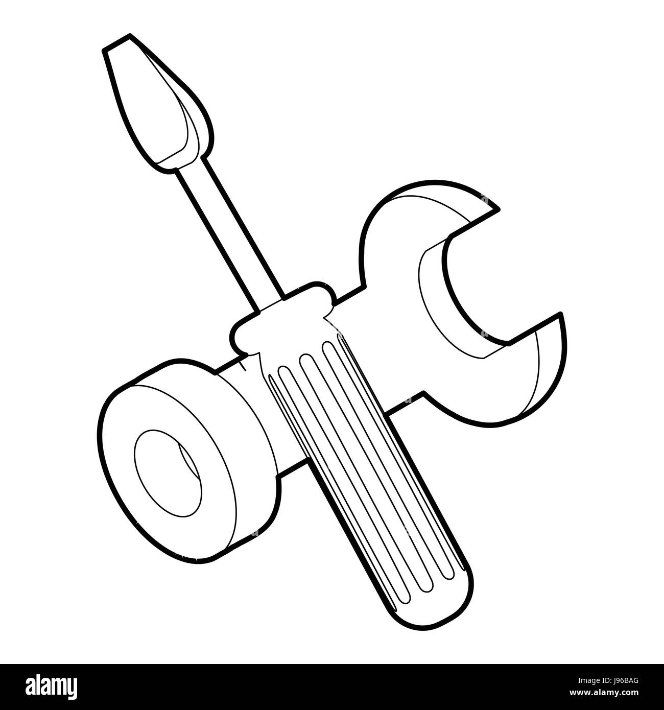 Bolt driver icon, outline isometric icon Stock Vector Image & Art - Alamy