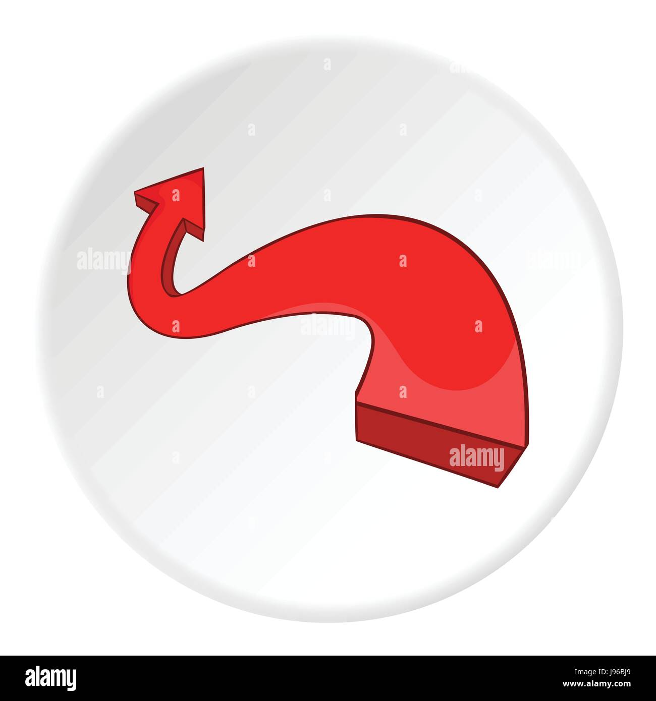 Red curved arrow icon, cartoon style Stock Vector Image & Art - Alamy