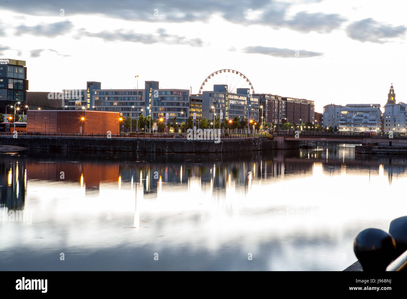 View from Brunswick Dock to Albert Dock Stock Photo - Alamy