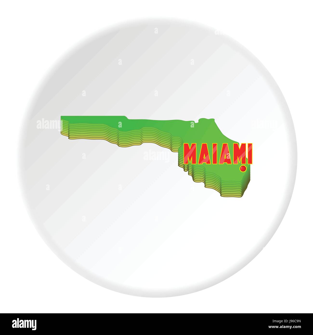 Florida Map Usa Red Icon High Resolution Stock Photography and Images ...