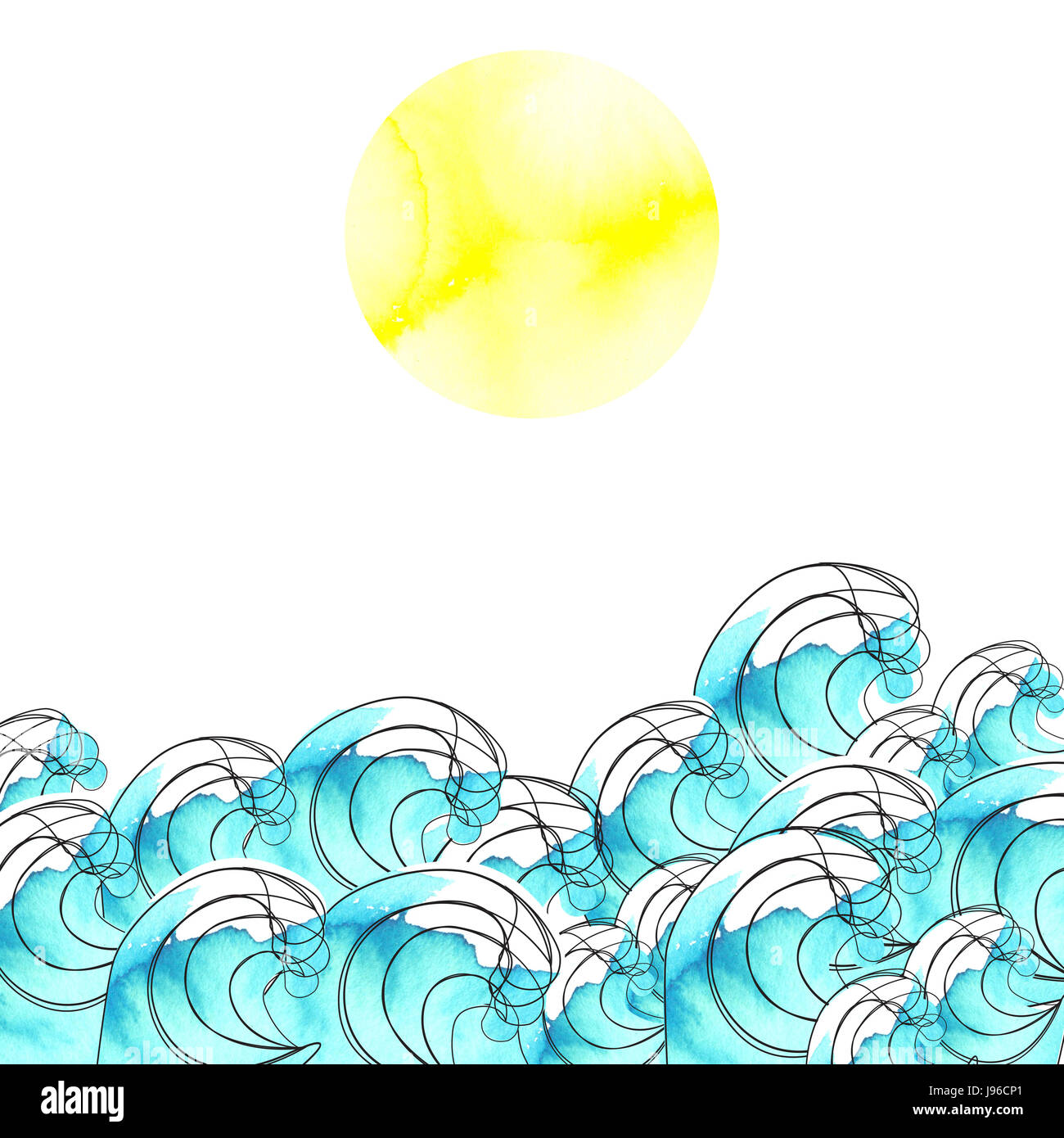 Watercolor ocean hi-res stock photography and images - Alamy