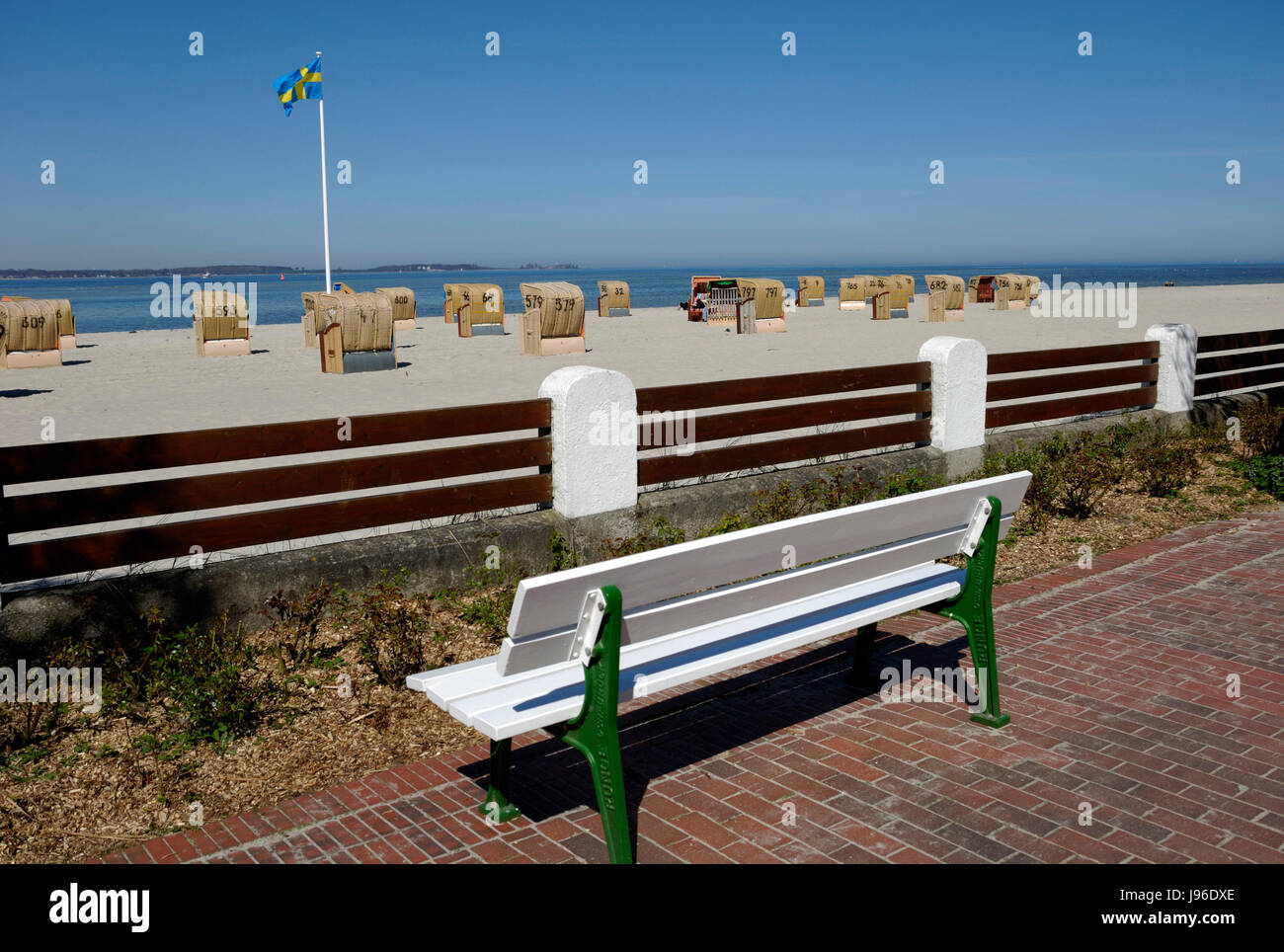 bank on the beach promenade in laboe Stock Photo - Alamy