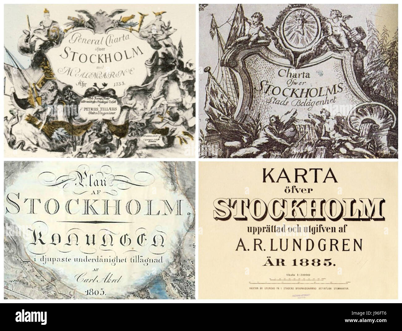 A historical map collection showcasing Stockholm's layout between 1733 ...