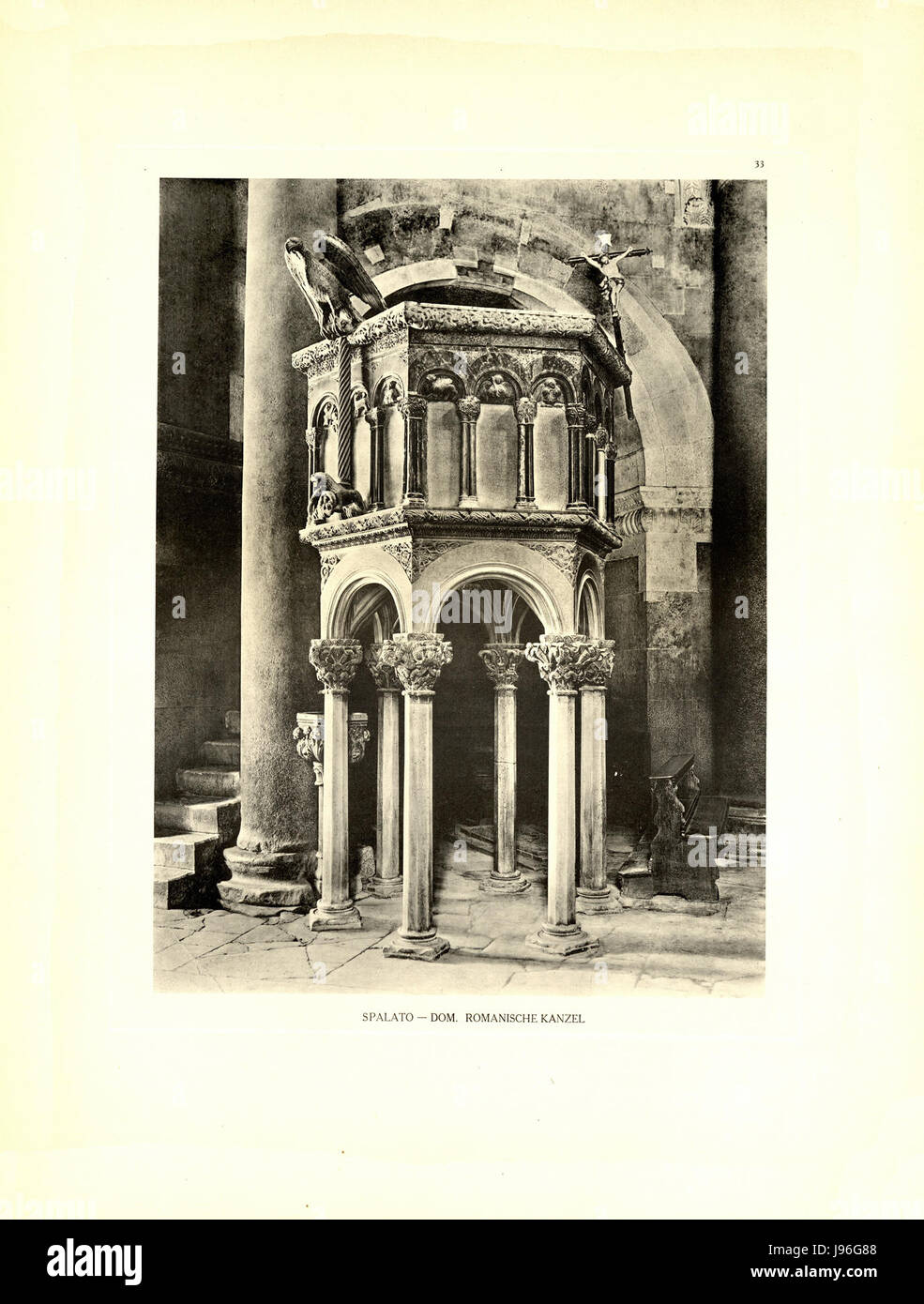 Tafel 033 shows the Romanesque pulpit from Spalato, photographed by ...